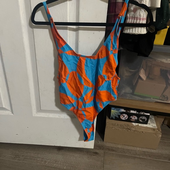 Fabletics | Swim | Nwt Low Back Orange And Blue Womens Fabletics One ...